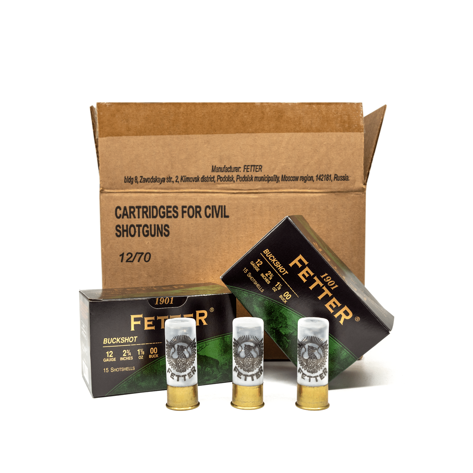 FETTER 12 GAUGE 00 BUCKSHOT AMMUNITION - Kalashnikov USA